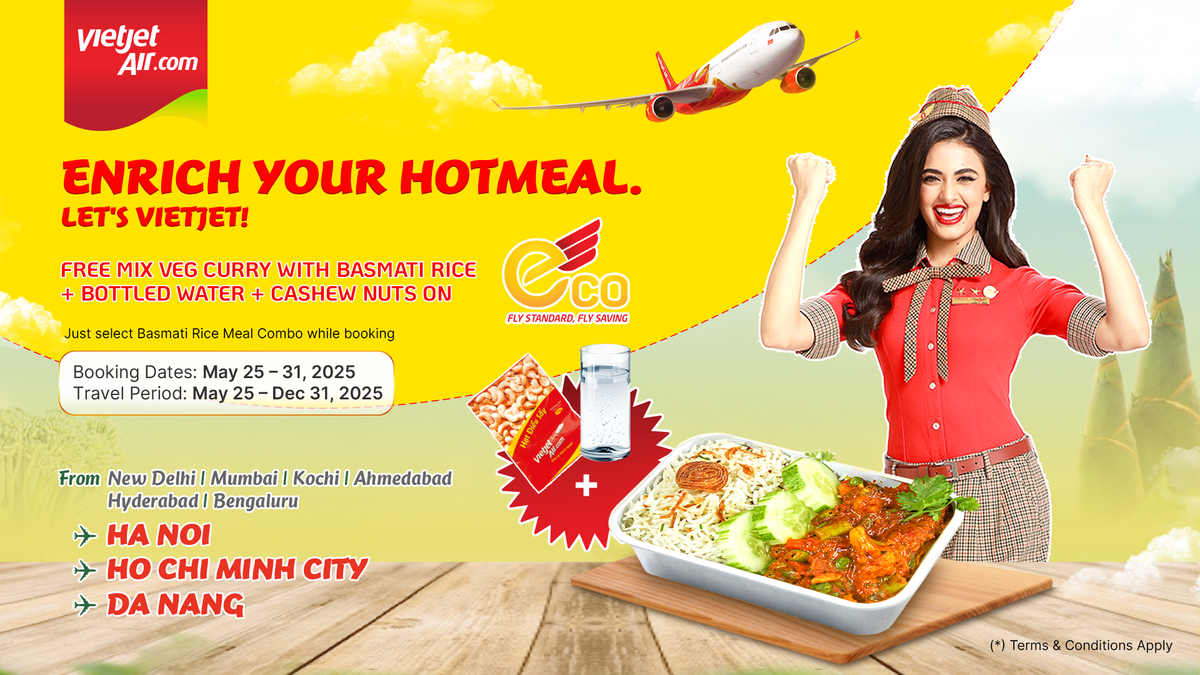 Vietjet: Free Vegetarian Meals for Indian Passengers | Vietjet